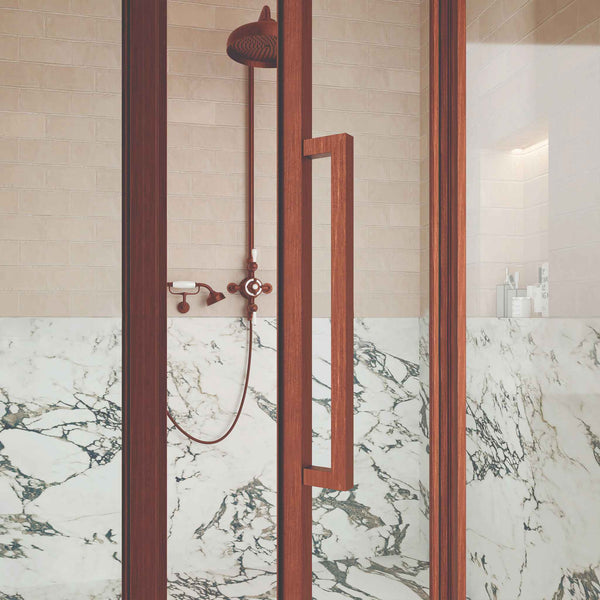 Pearson Framed Brass Recessed Shower Door (Including Glass) | Rutland ...