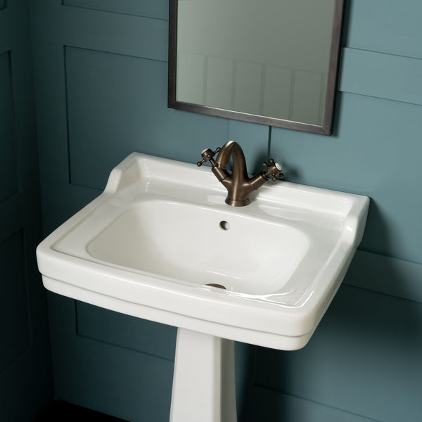 Lancer White Pedestal Bathroom Sink | Rutland London (USA)